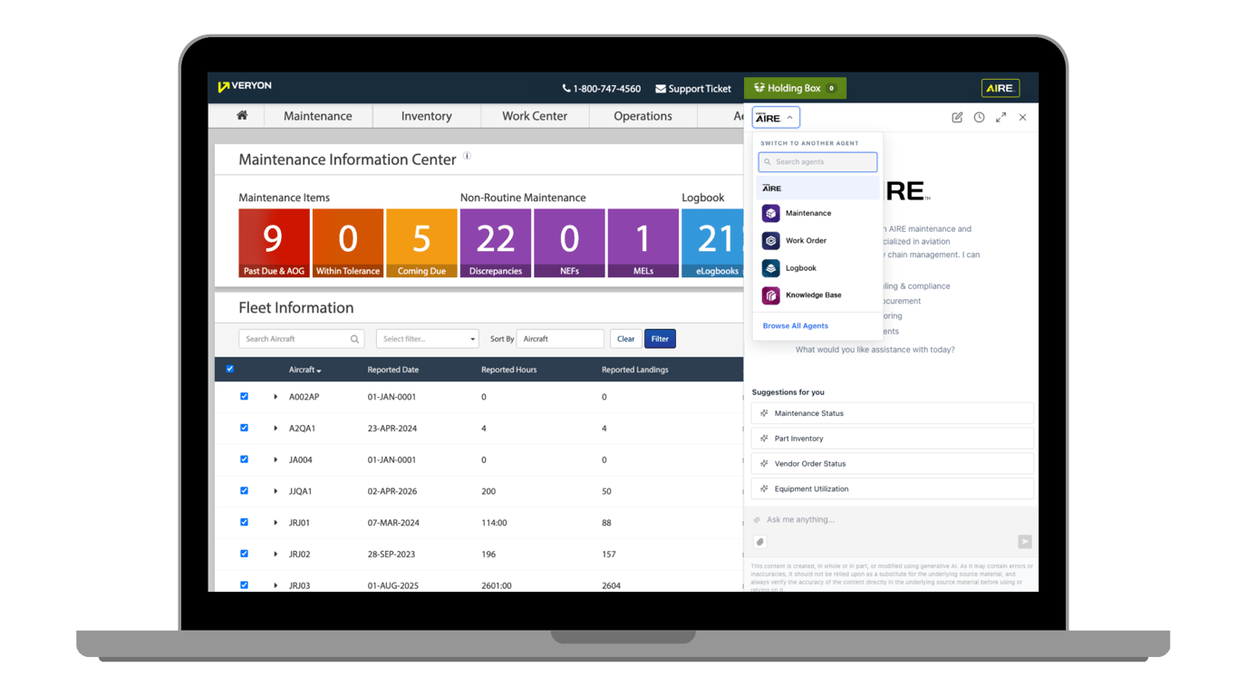 New AI Agents in Veryon Tracking Drive Faster, Smarter Aviation Maintenance
